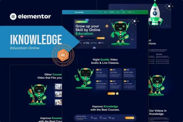 IKNOWLEDGE – EDUCATION ONLINE & LEARNING PLATFORM ELEMENTOR TEMPLATE ...