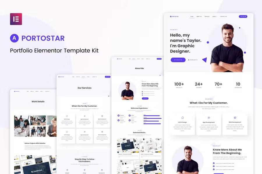 PORTOSTAR – PERSONAL PORTFOLIO ELEMENTOR TEMPLATE KIT LATEST VERSION ...